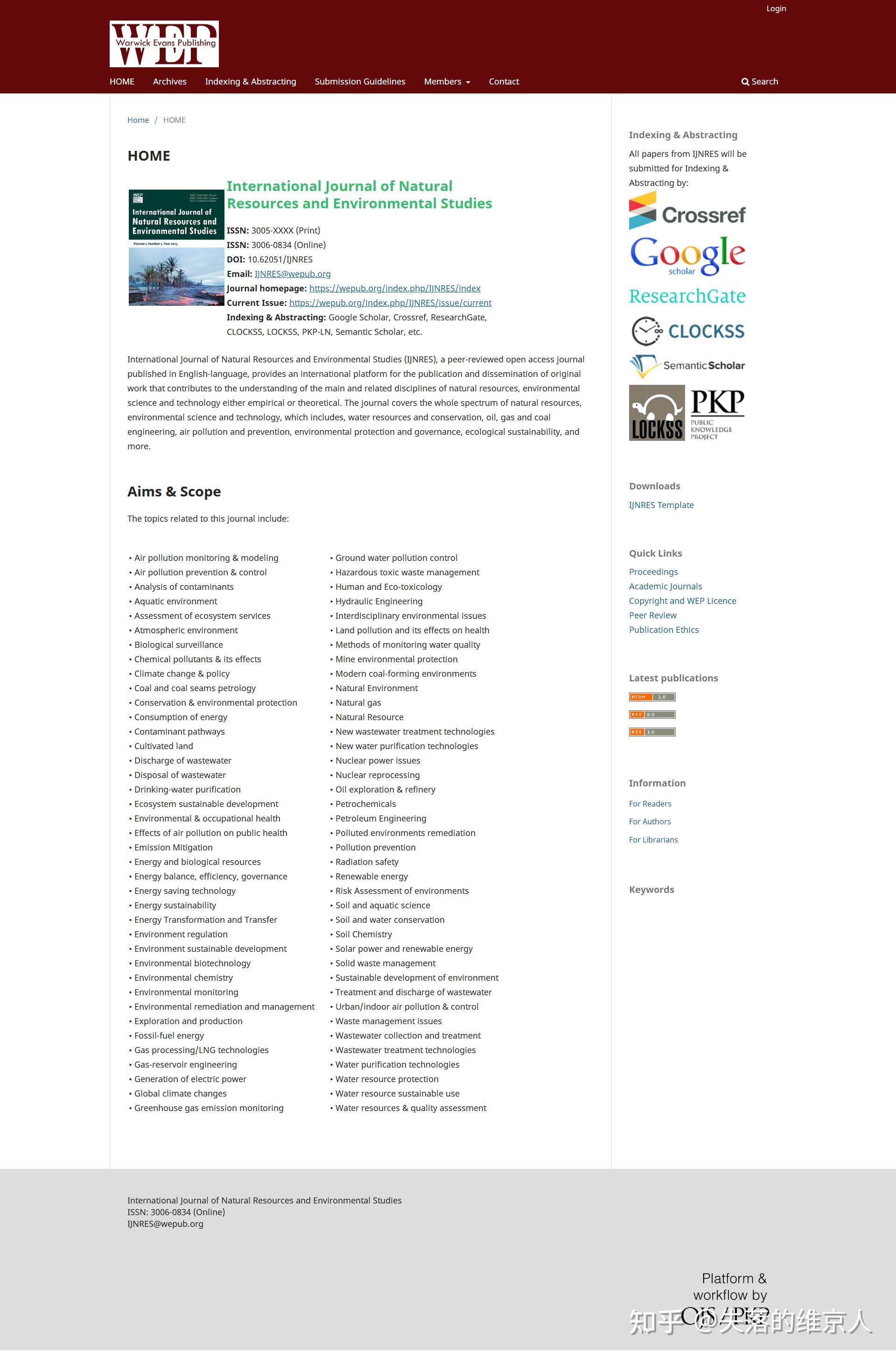 WEP Warwick Evans Publishing (WEP) 旗下英文普刊 期刊征稿 - 知乎