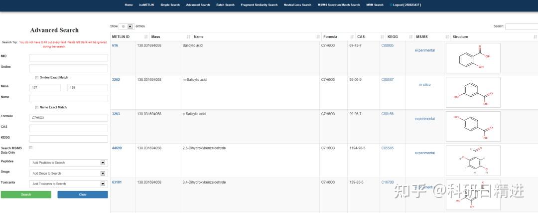 METLIN：一个强大的代谢物鉴定及查询的数据库 - 知乎