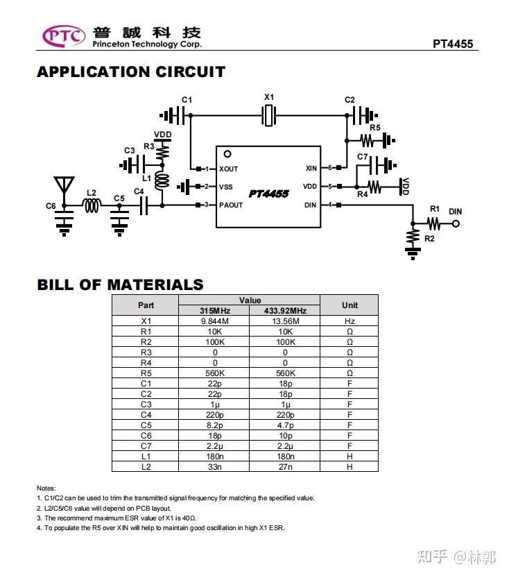 PT4455 无线发射遥控芯片PTC台湾普诚 SOT23-6 - 知乎