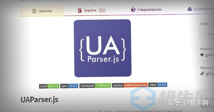 下载量超600万次的NPM包UAParser.js被植入恶意挖矿程序 - 知乎