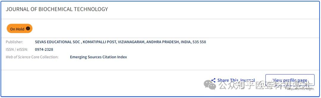 「On Hold」期刊合集，共14本SCI/SSCI/ESCI，你踩雷了吗？ - 知乎