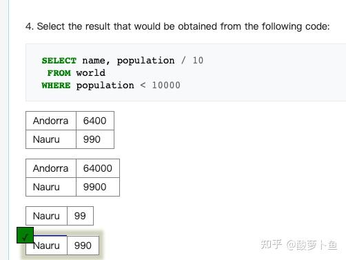 【刷题】SQLZOO（1-6） - 知乎