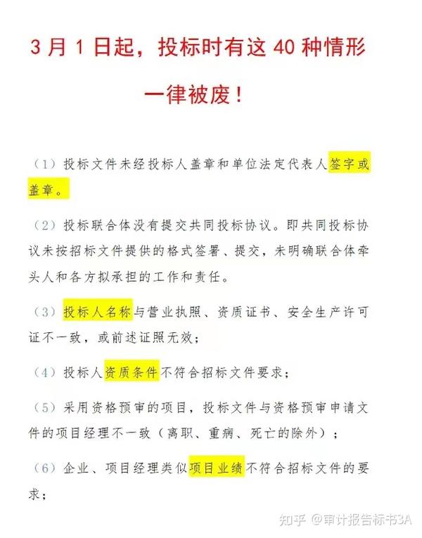 40种常见的废标情形(最新),推荐收藏! 知乎