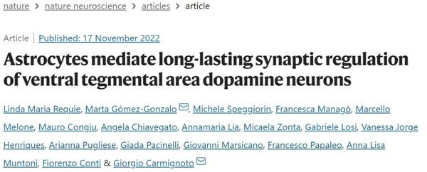 星形胶质细胞介导VTA多巴胺神经元一种新形式的突触可塑性--bLTP - 知乎