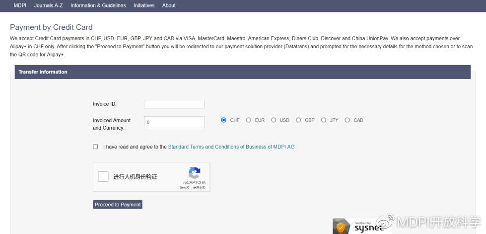 服务升级 | MDPI文章处理费 (APC) 支付宝付款功能现已开通！ - 知乎