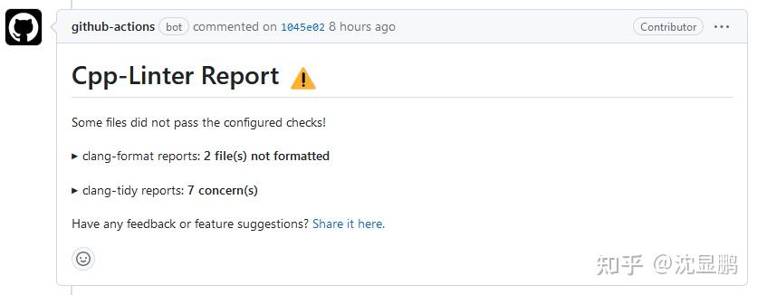 cpp-linter-action 最新版支持 Pull Request Review 功能了 👏 - 知乎
