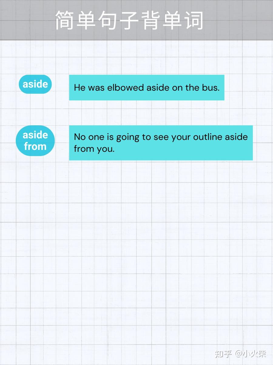 5张图片记单词 aside(在旁边/留/存/旁白) - 知乎