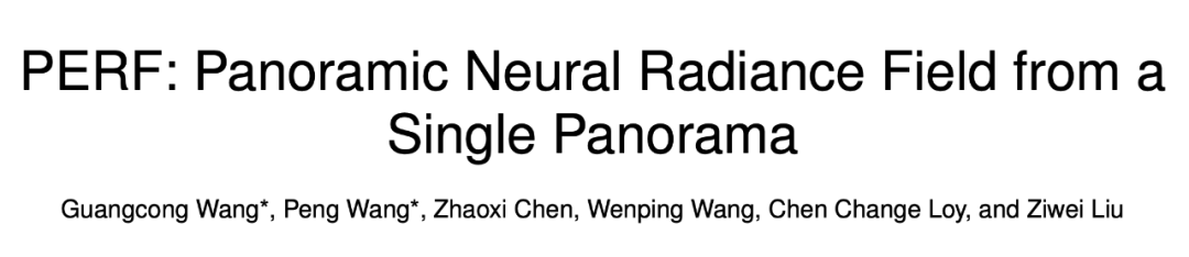 顶刊TPAMI 2024 | PERF：一张2D全景图可合成高质量的360度3D场景 - CV技术指南（公众号） - 博客园