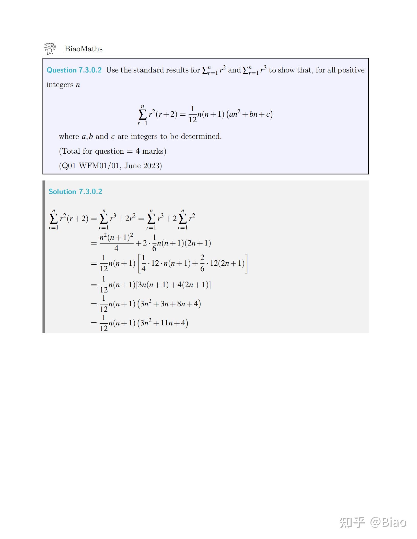 Edexcel FP1 Sequences and series (1) - 知乎