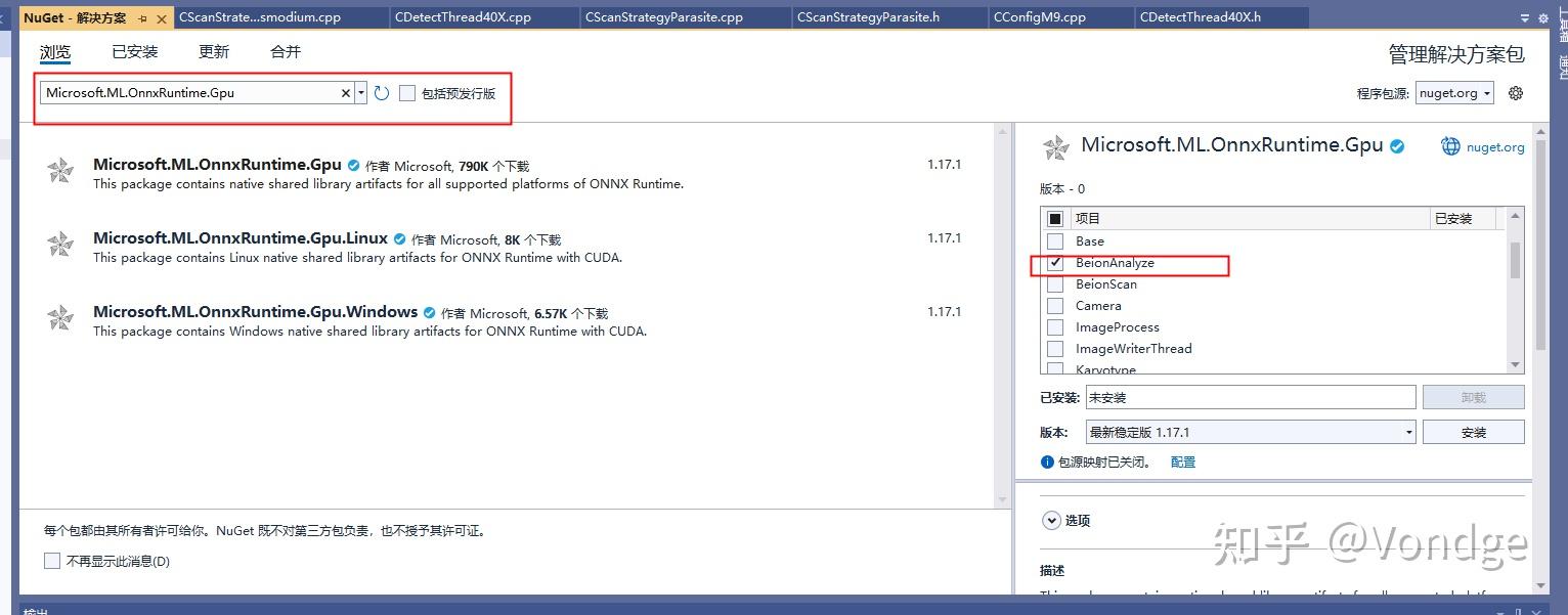 C++在visual studio中使用Nuget管理OnnxRuntime.Gpu包 - 知乎