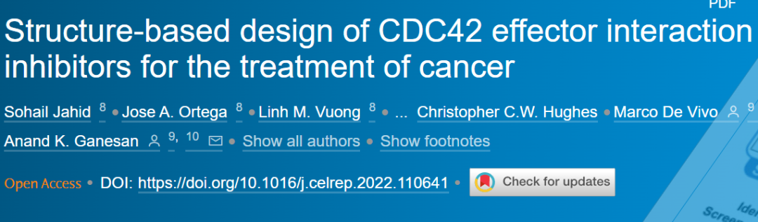 Cell Reports|CDC42相关靶点显示出良好的抗癌活性 - 知乎