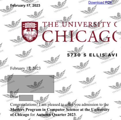 2023 VH Offer | 芝加哥大学计算机科学硕士！收到Uchicago CS offer! - 知乎
