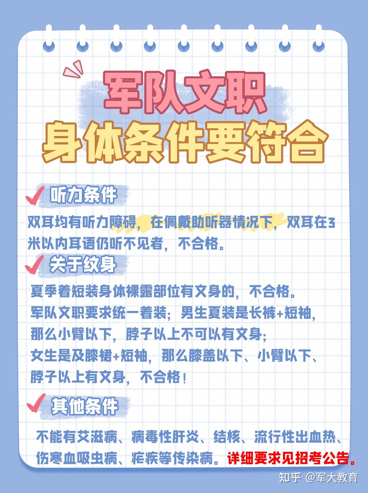 军队文职体检（身体条件要符合） - 知乎