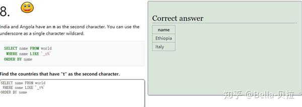 sqlzoo练习2（含答案）：SELECT names (like) - 知乎