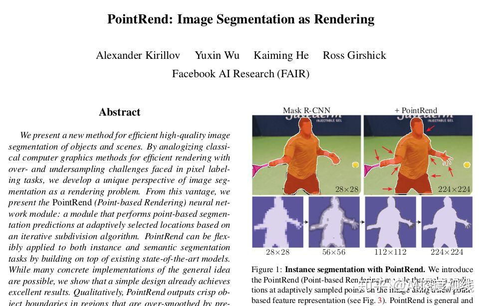 何恺明PointRend：Image Segmentation as Rendering 代码开源 - 知乎