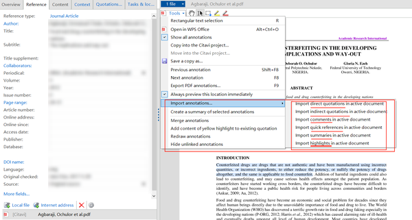 Citavi 将 PDF 的高亮和注释提取为笔记 - 知乎