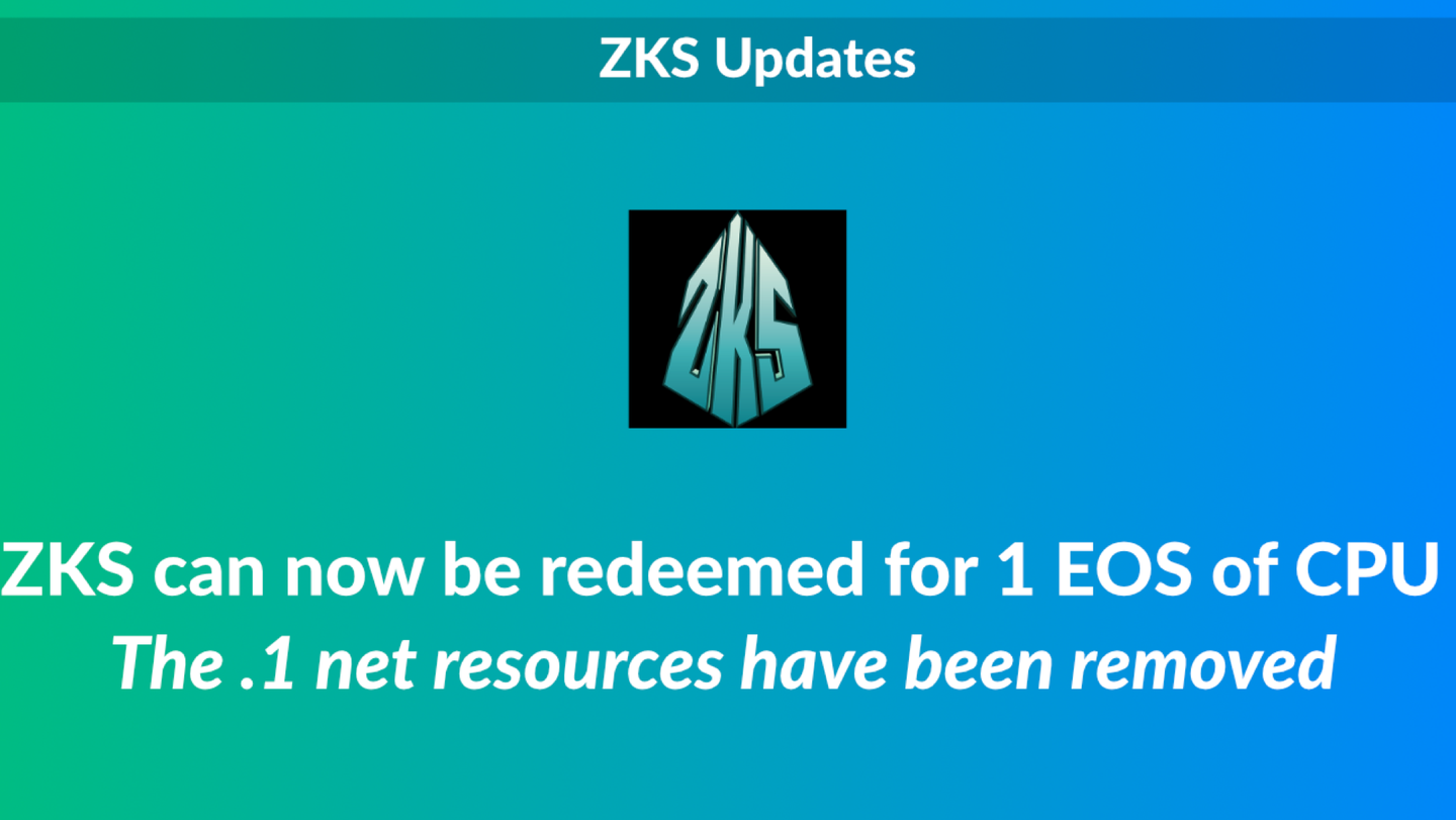 ZKS大更新！现在可以兑换1.0个CPU （移除0.1个NET资源） - 知乎