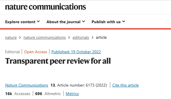 Nature旗下期刊文章审稿内容及作者回复将随文公开发表！现在压力给到其他出版商！ - 知乎