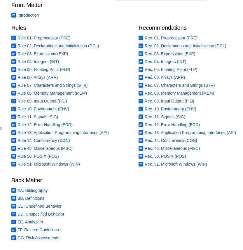 酷站推荐 - wiki.sei.cmu.edu - CERT C Coding Standard