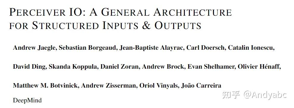 【通用感知】《Perceiver, Perceiver IO, Uni-Perceiver》 - 知乎