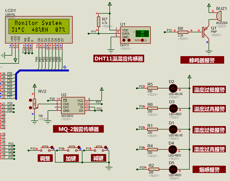 MQ-2和DHT11传感器实现室内温湿度-烟雾浓度监测，原理图、Proteus仿真、C代码等 - 知乎