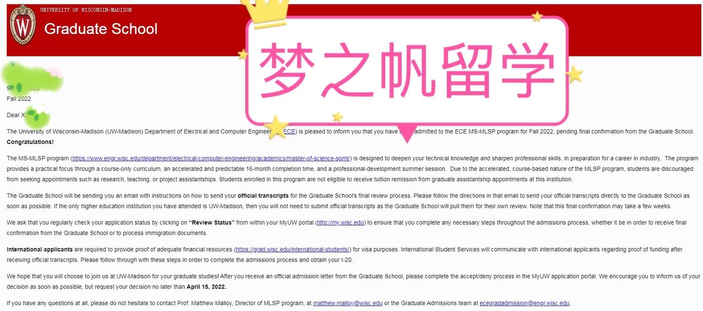 威斯康星大学Electrical Engineering MS - Machine Learning and Signal ...