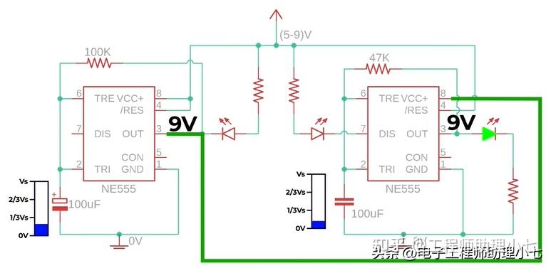 基于555定时器的红绿灯电路设计，元器件清单+工作原理视频讲解 - 知乎