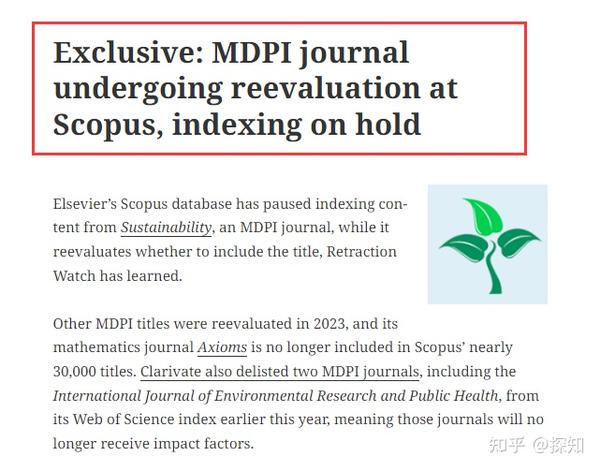 恢复收录！MDPI旗下SCI&SSCI双检期刊被Scopus数据库检索 - 知乎