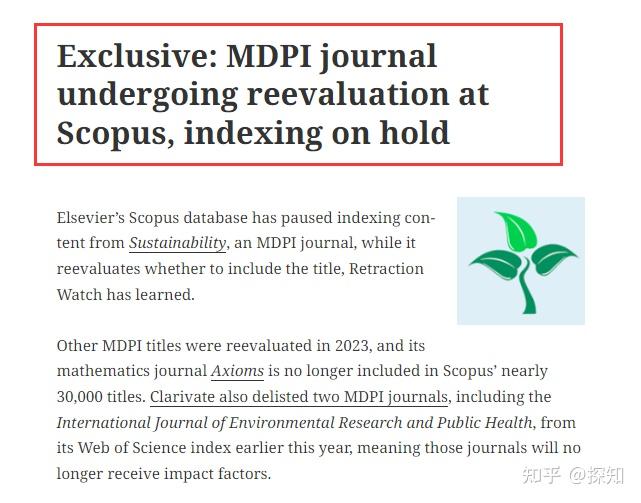 恢复收录！MDPI旗下SCI&SSCI双检期刊被Scopus数据库检索 - 知乎