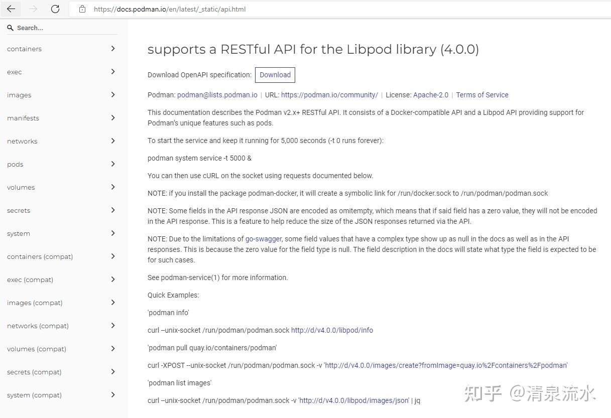 Podman RESTful 接口调用 - 知乎