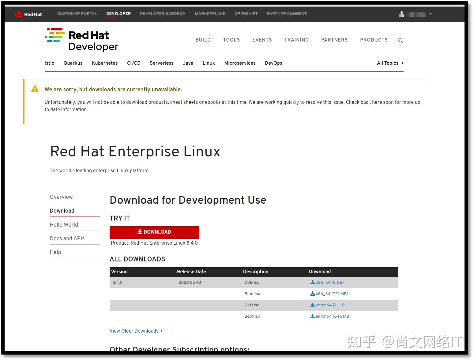 RedHat8镜像如何下载？--By UP楠哥 - 知乎