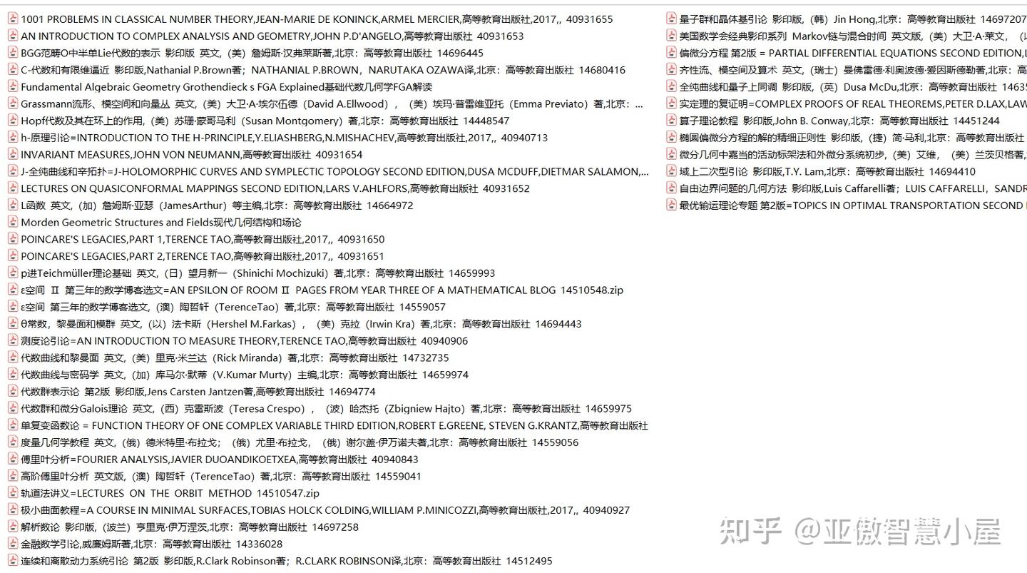 AMS美国数学会经典影印系列（免费分享） - 知乎