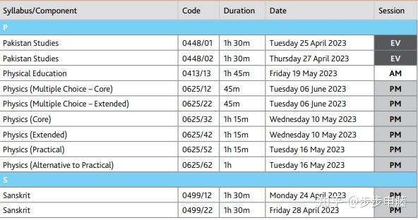 官宣：2023年CAIE、爱德思、AQA三大考试局IG/Alevel夏校大考时间表公布！ - 知乎