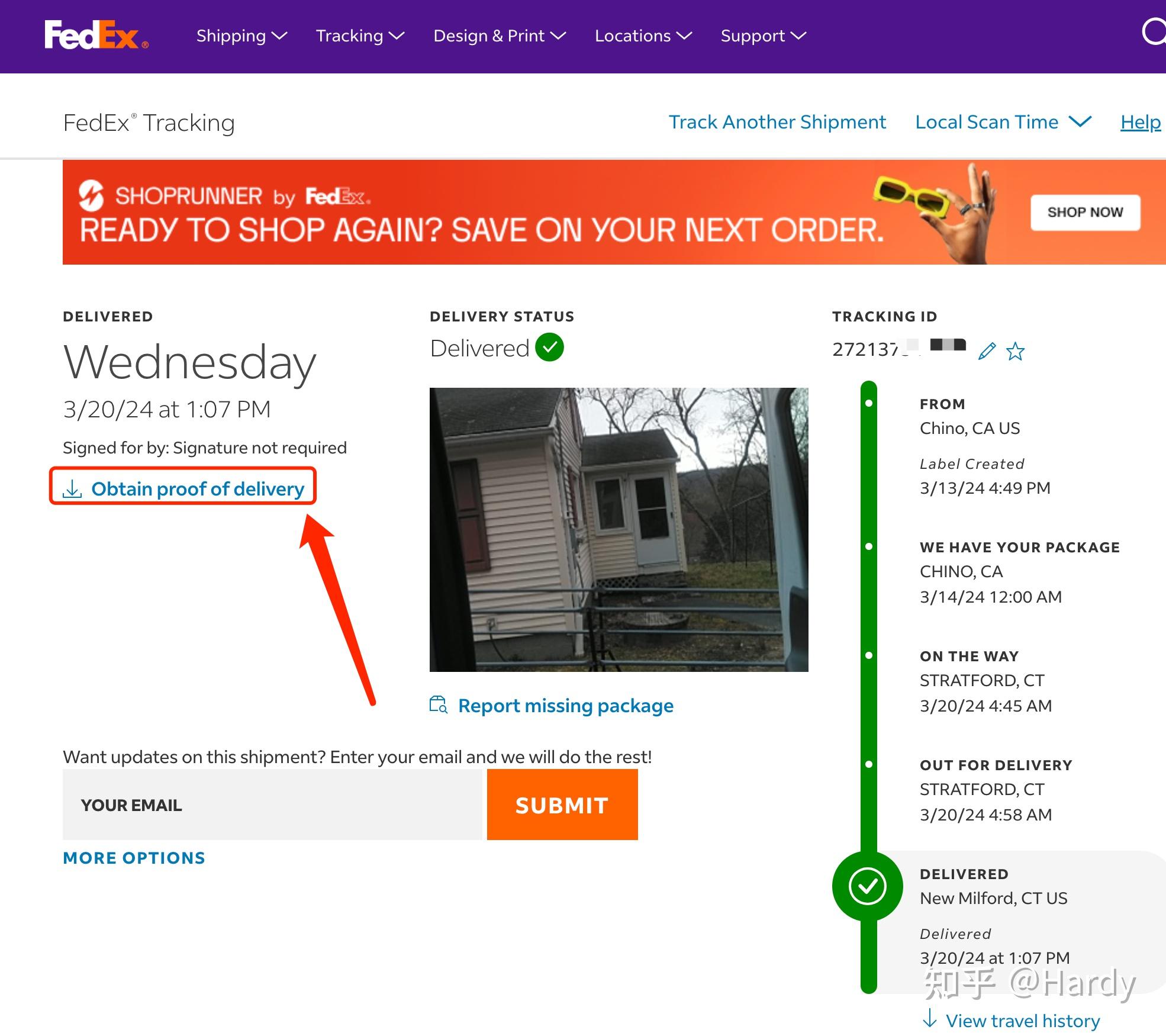 美国Fedex UPS 怎么在官网下载签收证明 POD - 知乎