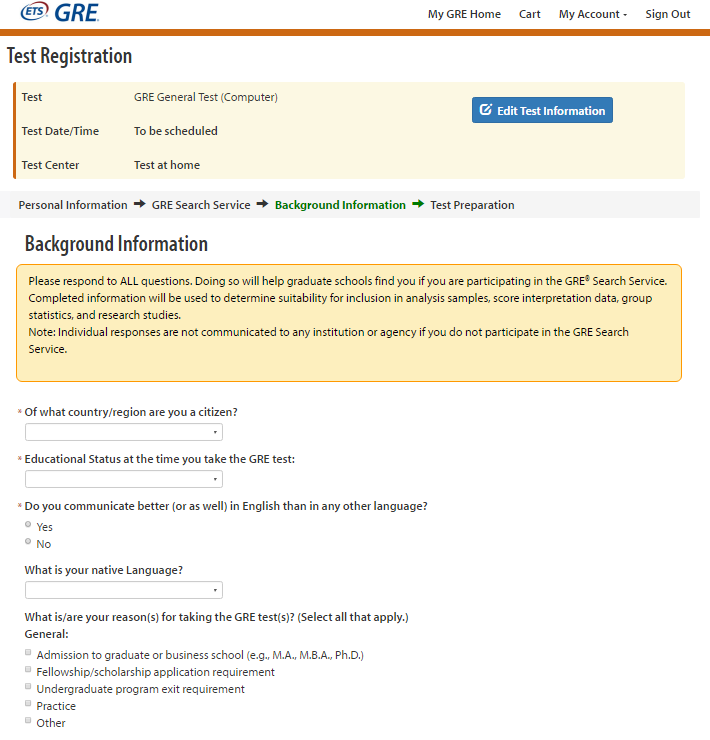 gre有neea官网和自己在ets官网上申请的两个账户，怎么报名在家考试呢？ - 知乎