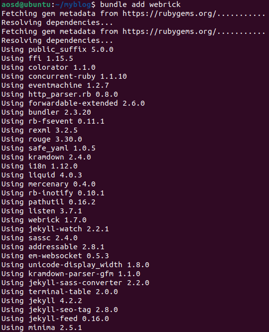 Ubuntu 安装Jekyll cannot load such file -- webrick (LoadError) - 知乎
