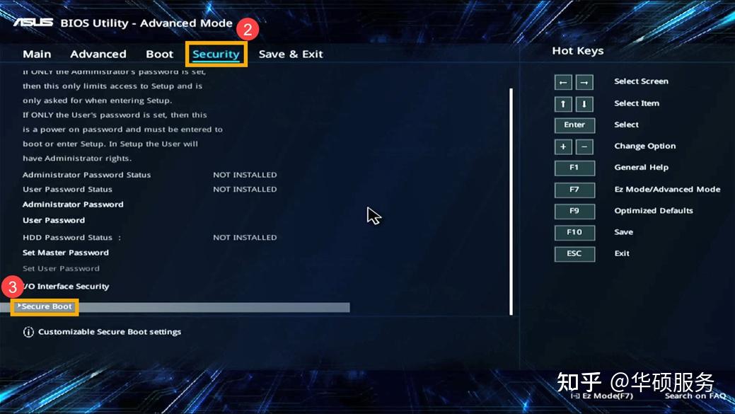 华硕笔记本UEFI界面BIOS中如何开启或关闭安全启动？ - 知乎