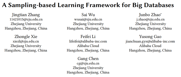 A Sampling-based Learning Framework for Big Databases——22WWW - 知乎