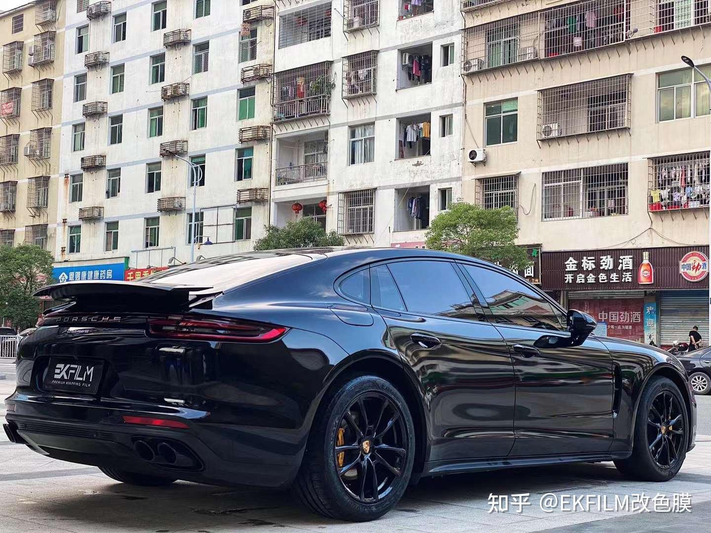 保时捷帕拉梅拉全车EKFILM-EK改色膜PET钢琴黑 - 知乎