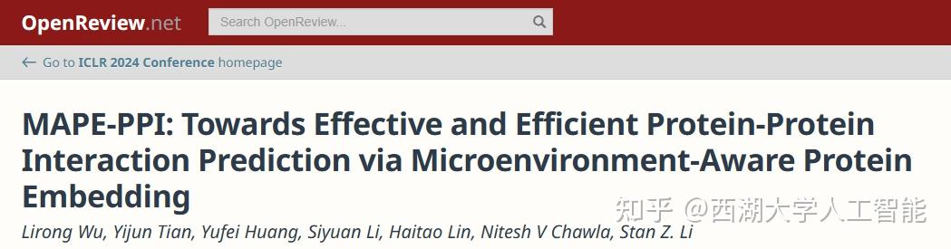 学术前沿 | ICLR 2024 Spotlight：面向高效的蛋白质-蛋白质互作预测：一种微环境感知的蛋白质嵌入方法 - 知乎