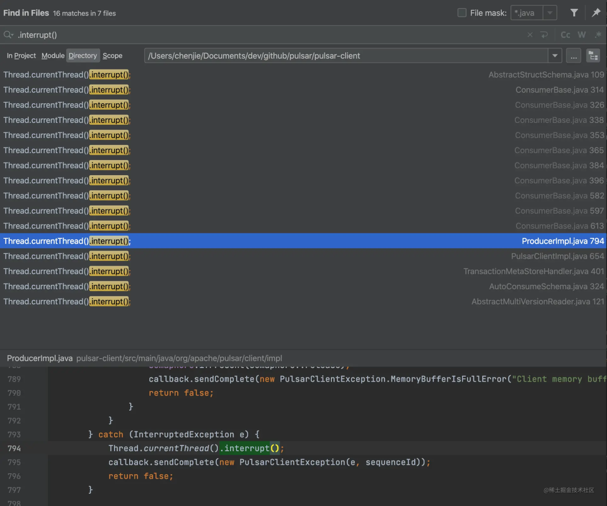 一个诡异的 Pulsar InterruptedException 异常 - 脉脉