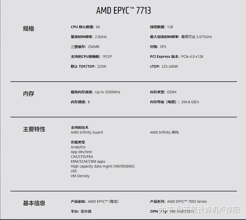 AMD EPYC (霄龙)7713&技嘉MZ72-HB0参数 频率 功耗 温度 内存 PICE 图片 - 知乎