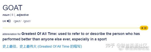 双语热词 | “He is the GOAT”＝他是山羊？ - 知乎