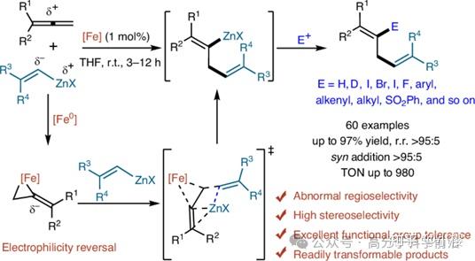 Iron-catalysed alkenylzincation of allenes via electrophilicity ...