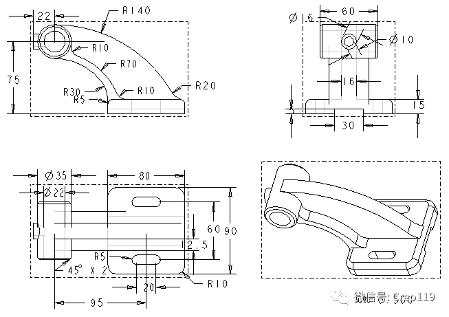 Proe（Creo）经典练习图 - 知乎