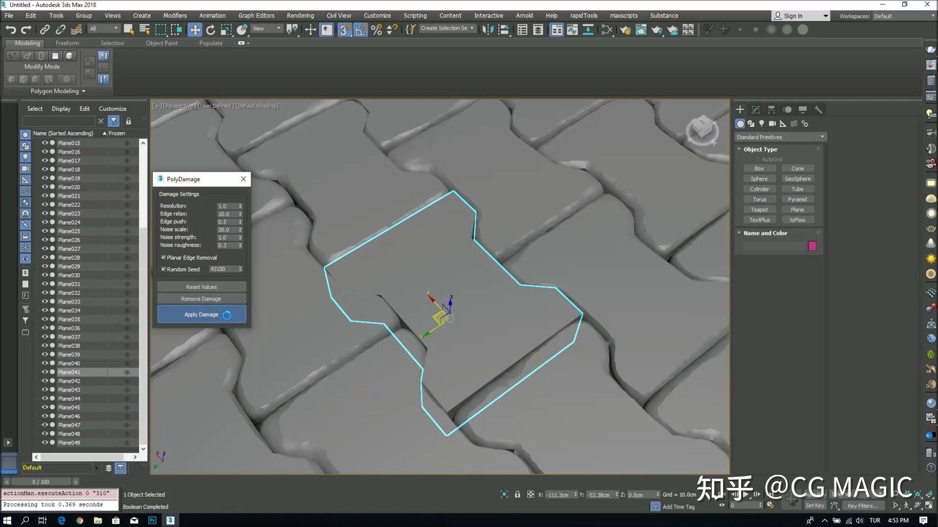 Max快速破损插件Poly Damage，一键生成0压力 - 知乎