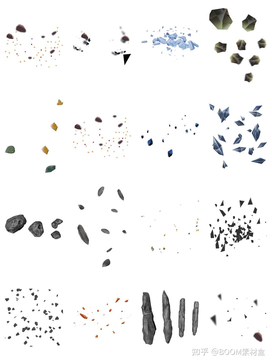 素材分享丨飞溅碎石悬浮石头假山岩石鹅卵石石块石免扣PNG免抠设计元素素材 - 知乎