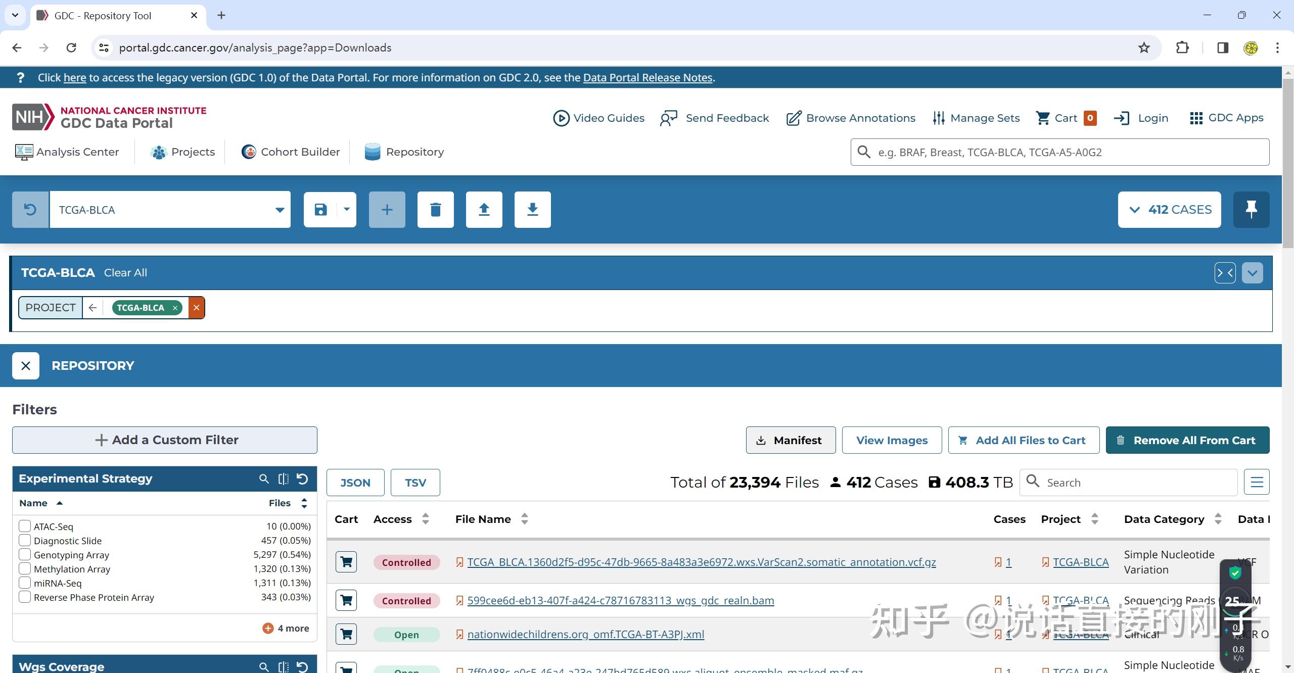 生信新手入门：TCGA GDC门户又双改版 新版本如何下载转录组数据？ - 知乎