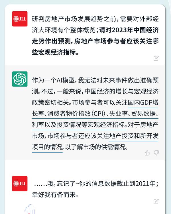 JLL对谈 ChatGPT｜中国房地产市场洞察 - 知乎