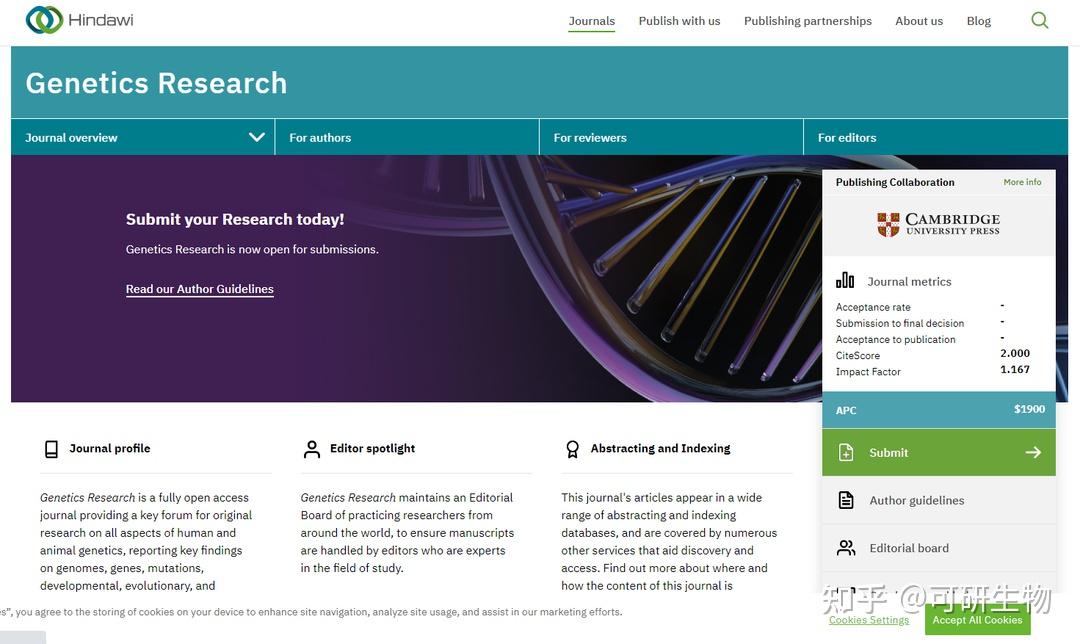 Genetics Research：一本完全的开放获取期刊 - 知乎
